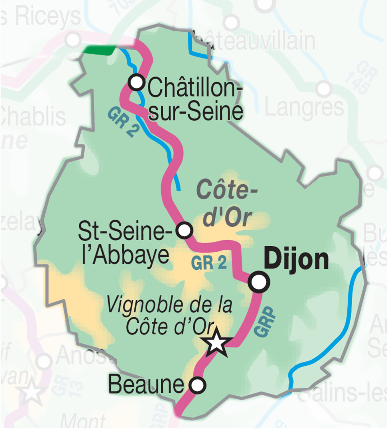 La Grande Randonnée vers Paris - Etapes - Côte-d'Or Randonnée